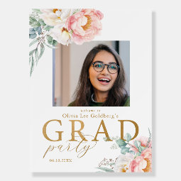 Elegant Floral Grad Party Foam Board Welcome Sign | Zazzle