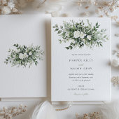 Elegant Floral Greenery Wedding Invitation | Zazzle