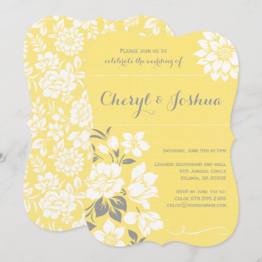 Elegant Floral II-Yellow Invitation | Zazzle