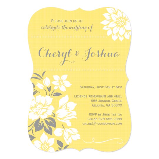 Elegant Floral II-Yellow Invitation | Zazzle.com