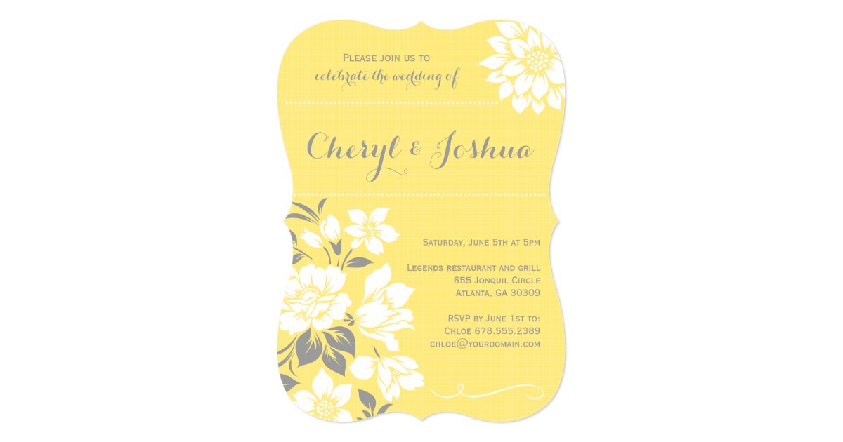 Elegant Floral II-Yellow Invitation | Zazzle.com