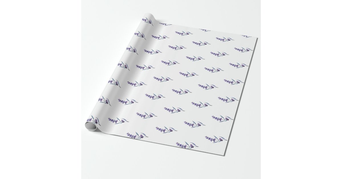 Elegant floral lavender wrapping paper | Zazzle
