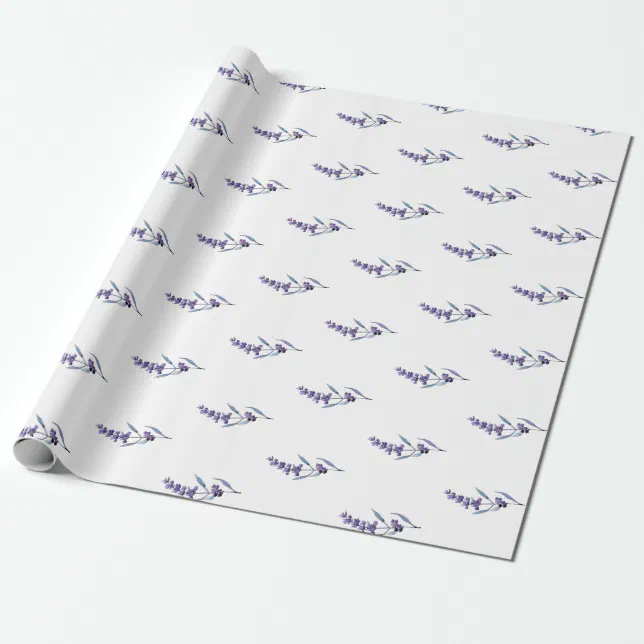 Elegant floral lavender wrapping paper | Zazzle