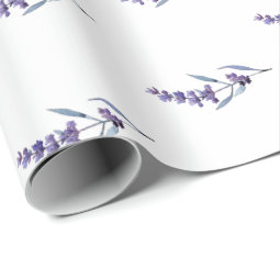 Elegant floral lavender wrapping paper | Zazzle
