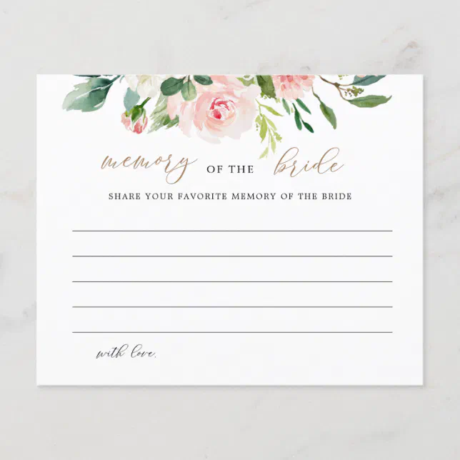 Elegant Floral Memory Of The Bride Cards | Zazzle