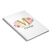 Elegant Floral Monogram Initial Name Notebook | Zazzle