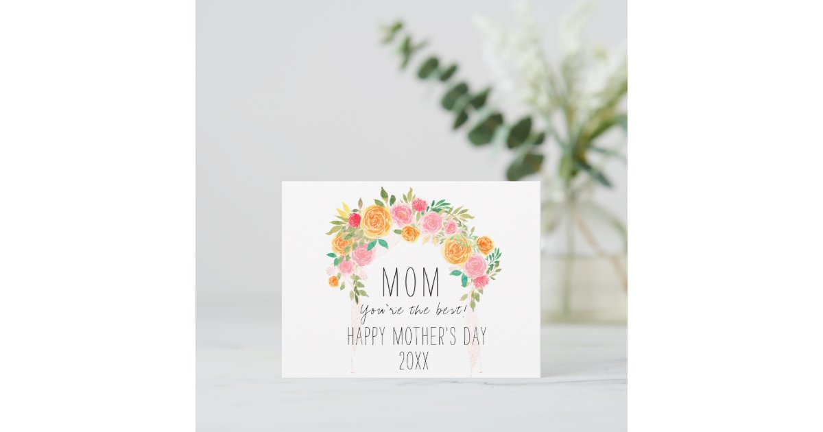 Elegant floral Mother Day Postcard | Zazzle