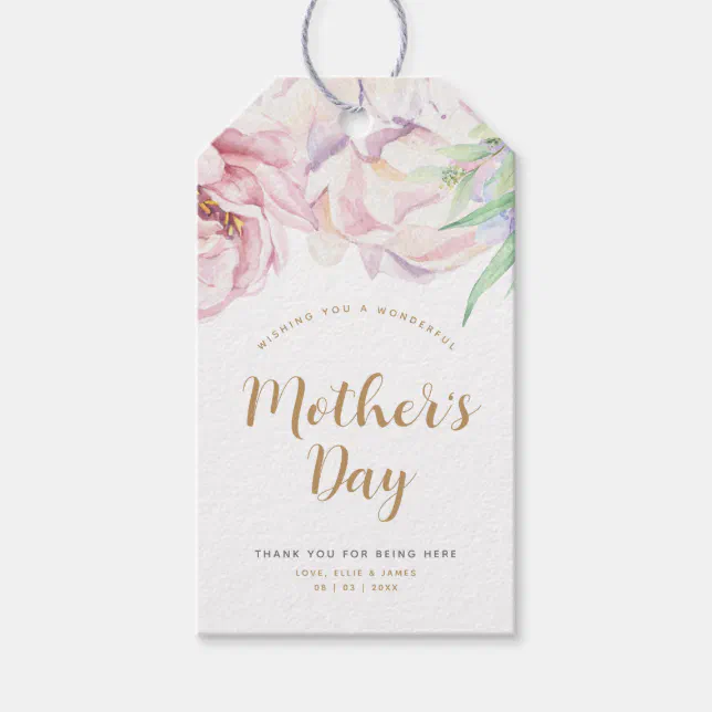 Elegant Floral Mother's Day Gift Tags | Zazzle