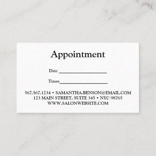Elegant Floral Navy Blue Radiant Bloom Appointment Card | Zazzle