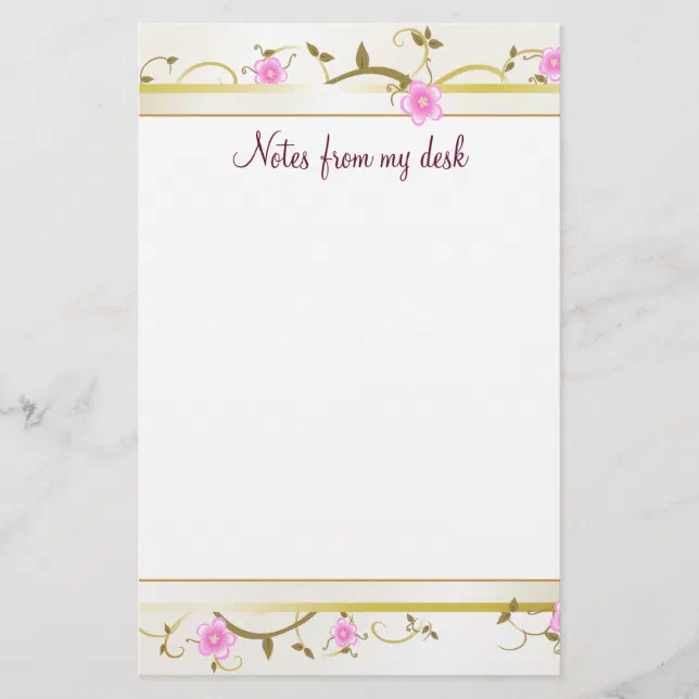 Elegant Floral Note Paper | Zazzle
