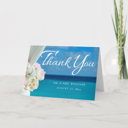 Elegant Floral Ocean Beach Summer Thank You | Zazzle.com