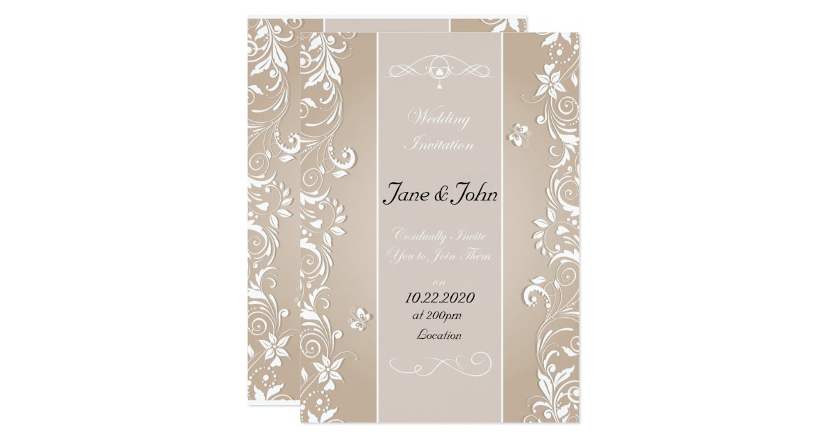 Elegant Floral Ornate Wedding Invitation | Zazzle.com