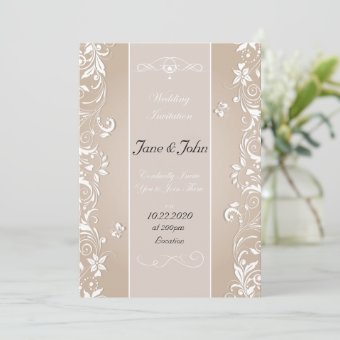 Elegant Floral Ornate Wedding Invitation | Zazzle