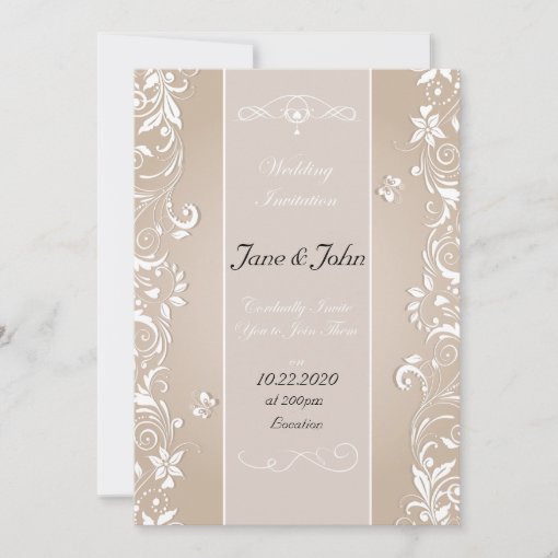 Elegant Floral Ornate Wedding Invitation | Zazzle