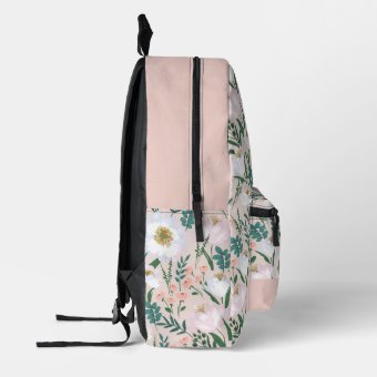 Elegant Floral Pattern Printed Backpack | Zazzle