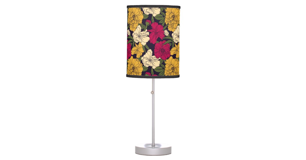 Elegant floral pattern table lamp | Zazzle
