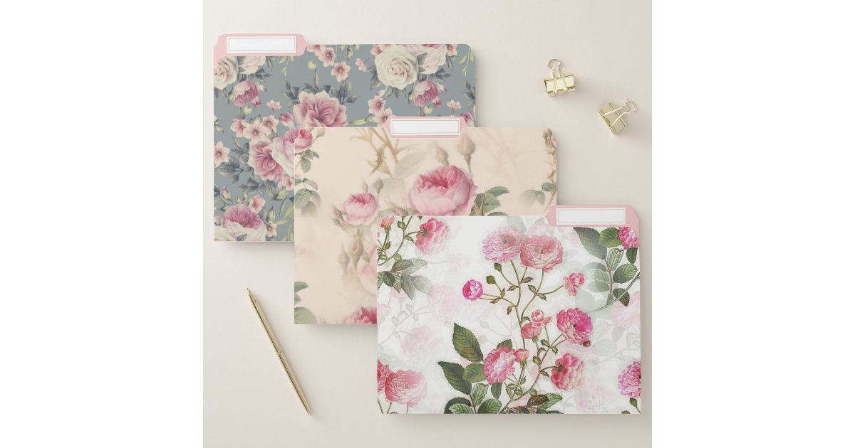 Elegant Floral Patterns Decorative File Folder | Zazzle