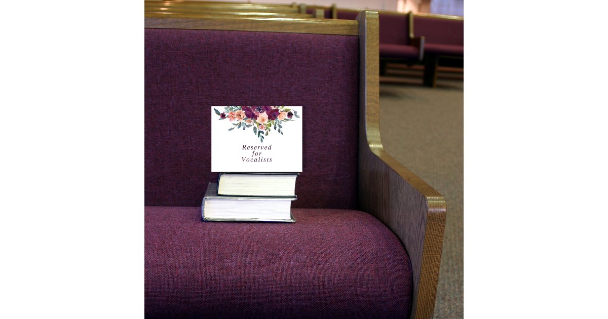 Elegant Floral | Purple Pink Reservation Sign Note Card | Zazzle