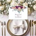 Elegant Floral | Purple Pink Reservation Sign Note Card | Zazzle