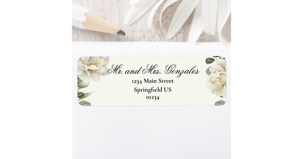 Elegant Floral Quinceanera Return Address Label | Zazzle
