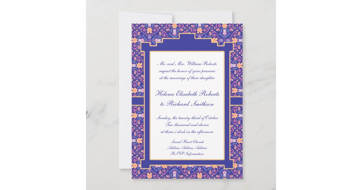 Elegant Floral Renaissance Wedding Invitation | Zazzle