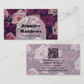Elegant Floral Rose QR Code Business Card | Zazzle