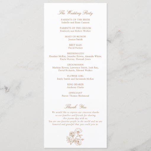 Elegant Floral Roses Crest Monogram Gold Wedding Program | Zazzle
