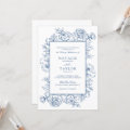 Elegant Floral Royal Blue Roses Frame Wedding Invitation | Zazzle