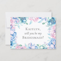 Elegant Floral Rustic Wood Bridal Party Proposal Invitation | Zazzle