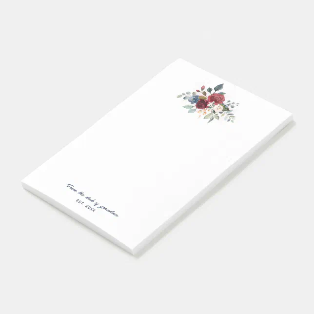 Elegant Floral Script Bloom Custom Post-it Notes | Zazzle