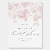 Elegant Floral Script Pink Bridal Shower Welcome Foam Board | Zazzle