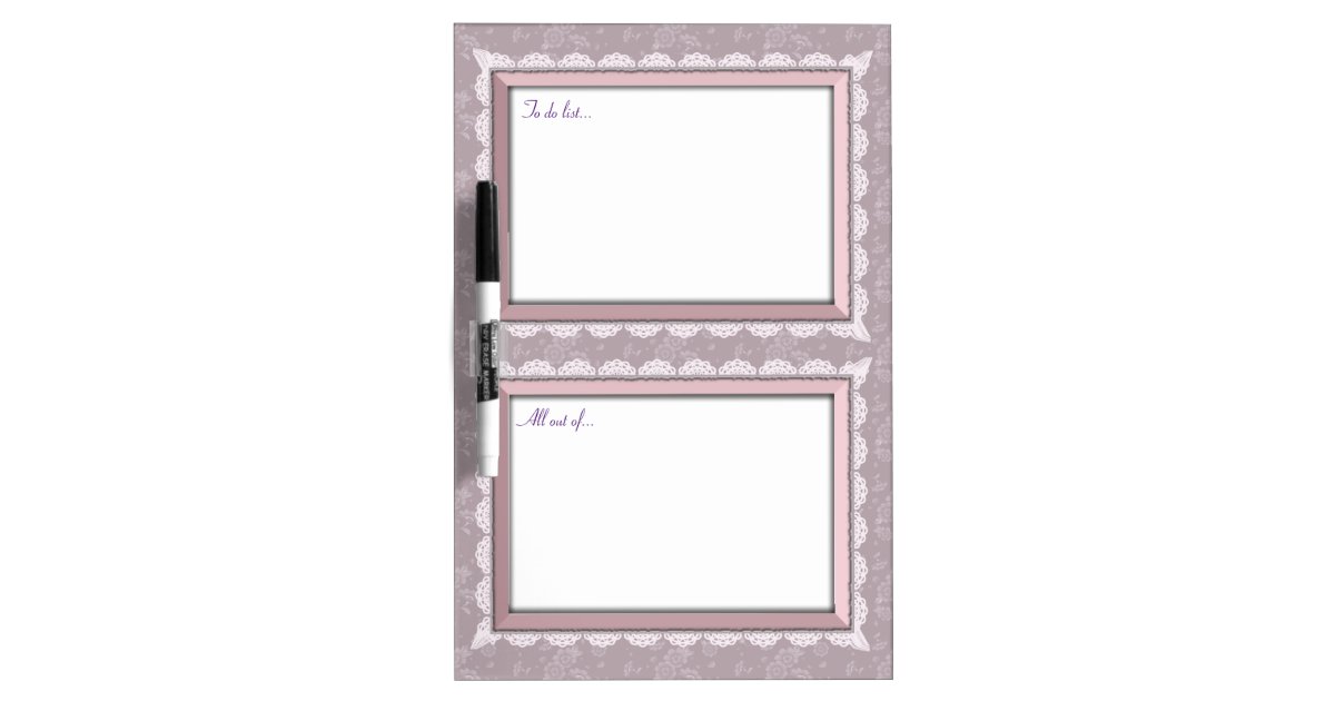 Elegant Floral Shopping / To Do List Dry Erase Board | Zazzle