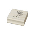 Elegant Floral Simple Custom Initials Wedding Rubber Stamp | Zazzle