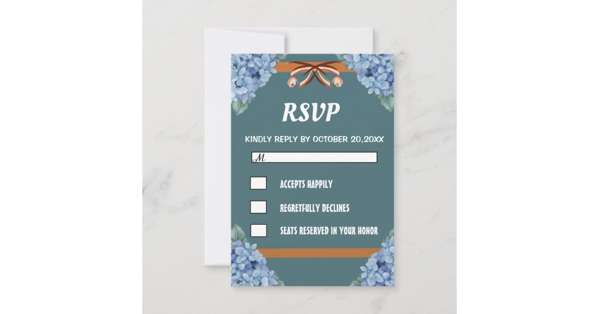 Elegant Floral simple RSVP Card | Zazzle