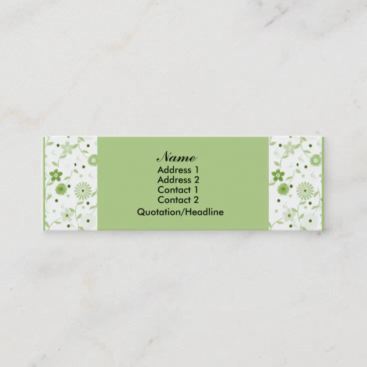Elegant Floral Skinny Business card | Zazzle