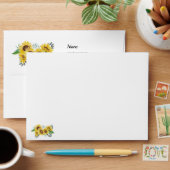 elegant floral, sunflowers envelope | Zazzle