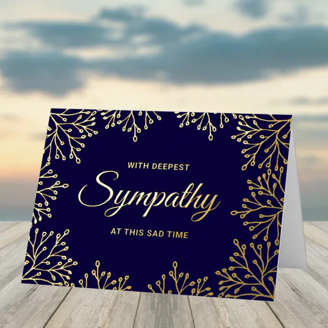 Elegant Floral Sympathy Real Foil Pressed Cards | Zazzle