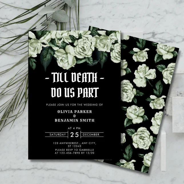 Elegant Floral Till Death Do Us Part Wedding Invitation | Zazzle