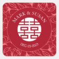 Elegant Floral Traditional Chinese Wedding Sticker | Zazzle