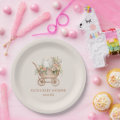 Elegant Floral Vintage Baby Carriage Baby Shower Paper Plates | Zazzle