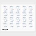 Elegant Floral Vintage Wedding Blue Classic Round Sticker | Zazzle