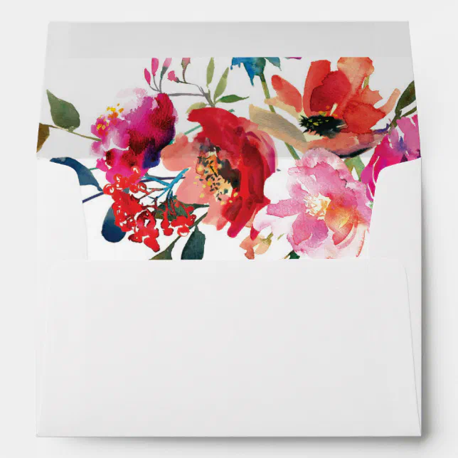 Elegant Floral Watercolor Summer Garden Envelope | Zazzle
