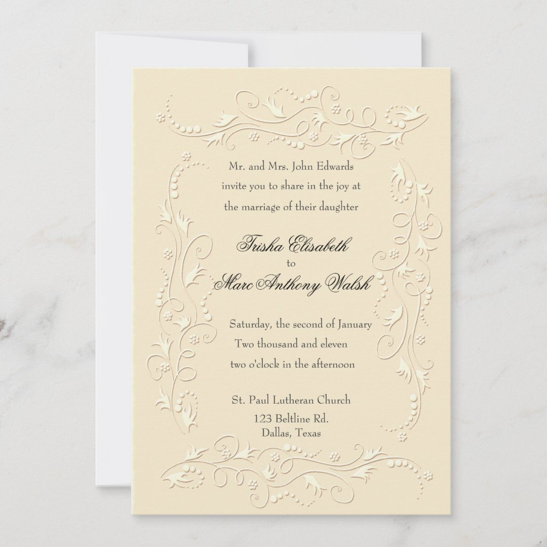 Elegant Floral Wedding Invitation | Zazzle