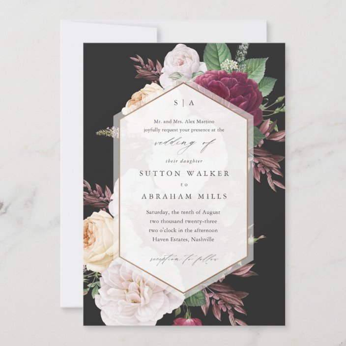 Elegant Floral Wedding Invitation | Zazzle.com
