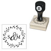 Elegant Floral Wedding Monogram Rubber Stamp | Zazzle