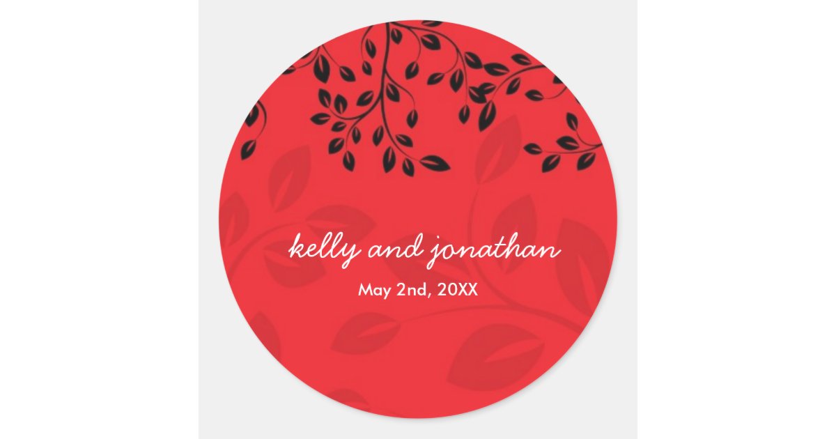 Elegant Floral Wedding Stickers | Zazzle
