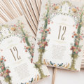 Elegant Floral Wedding Table Number Card | Zazzle