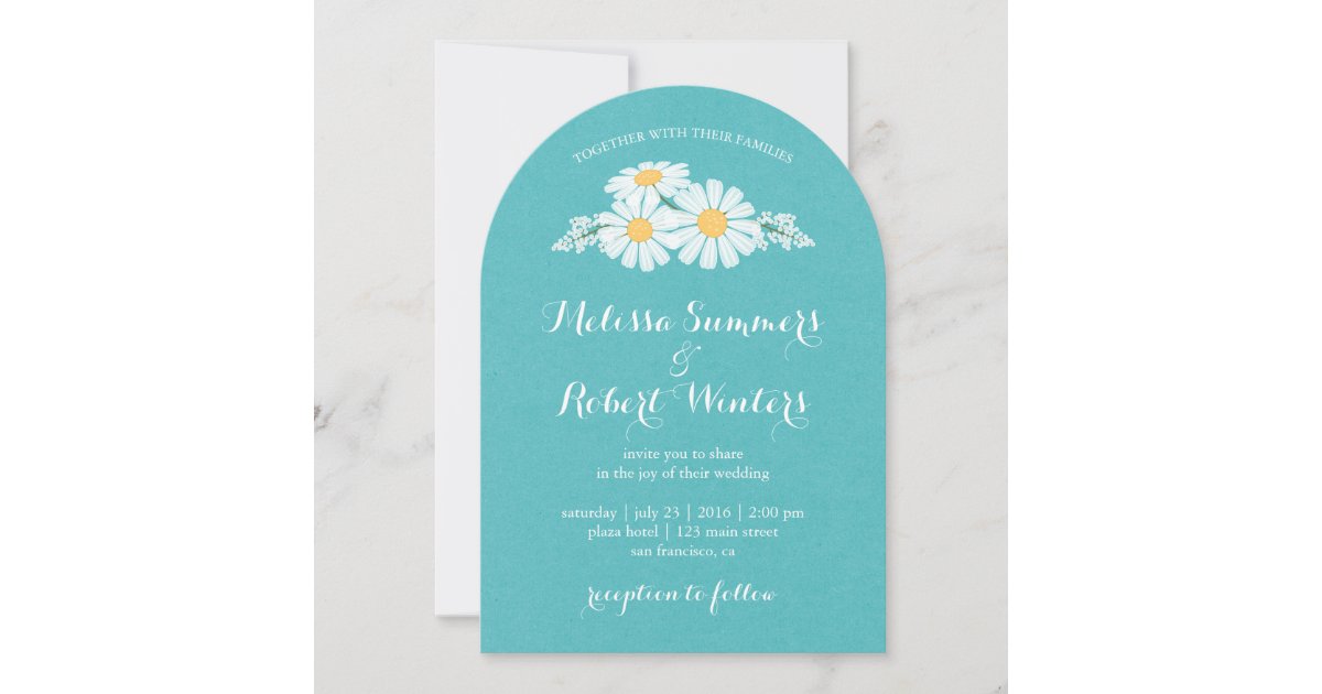 Elegant Floral White Daisies Wedding Invitation | Zazzle