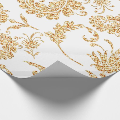 Elegant Floral White Gold Wrapping Paper | Zazzle