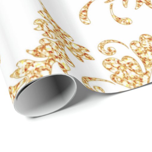 Elegant Floral White Gold Wrapping Paper | Zazzle